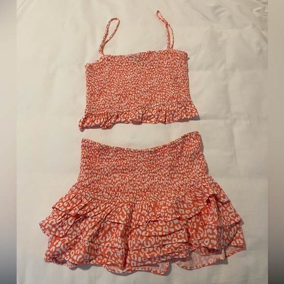 Tops | Twopiece Pattern Outfit Top And Skirt | Poshmark